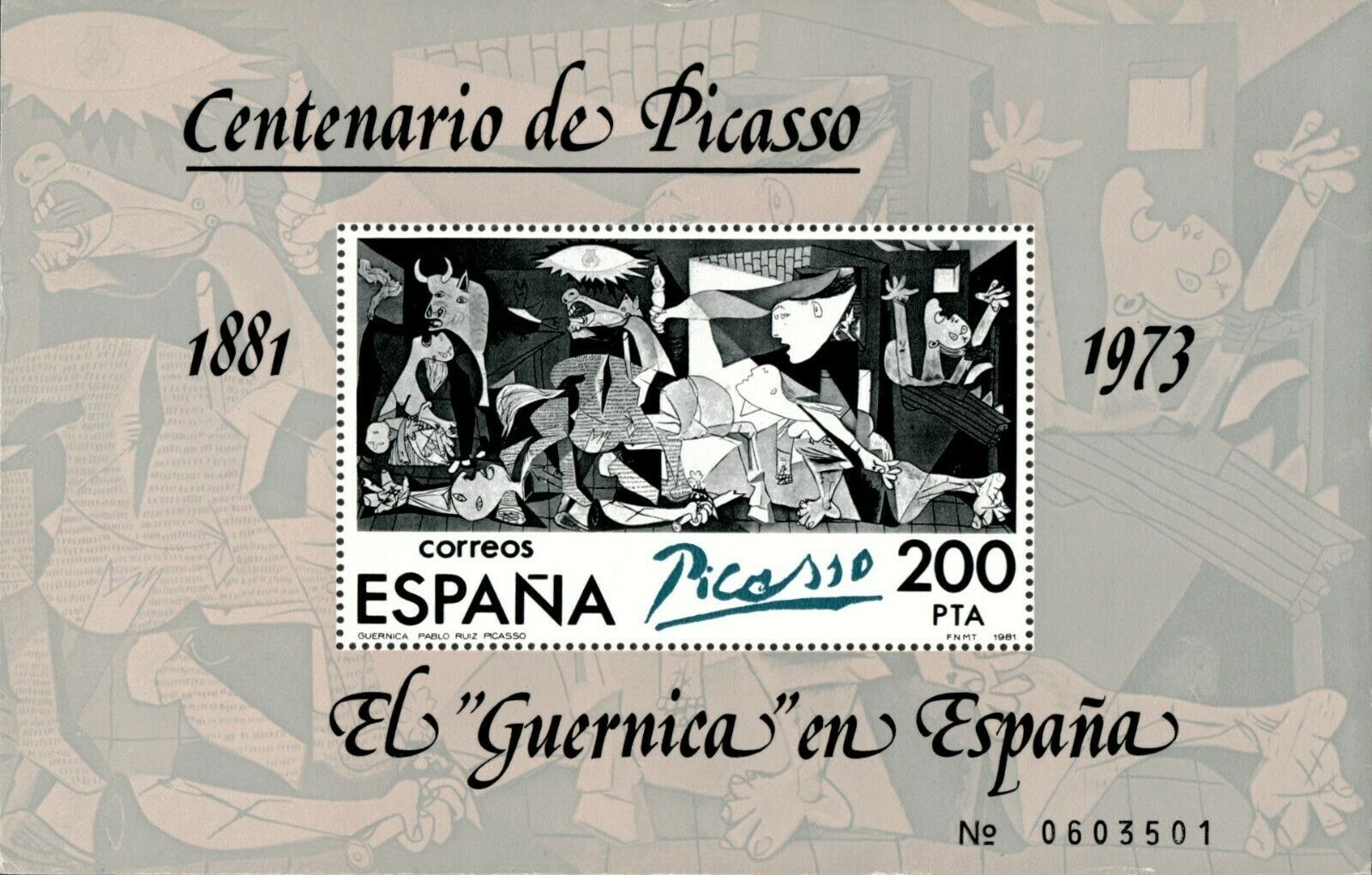 Spain 1981 - Guernica by Pablo Picasso, Art - Souvenir Sheet - Scott ...