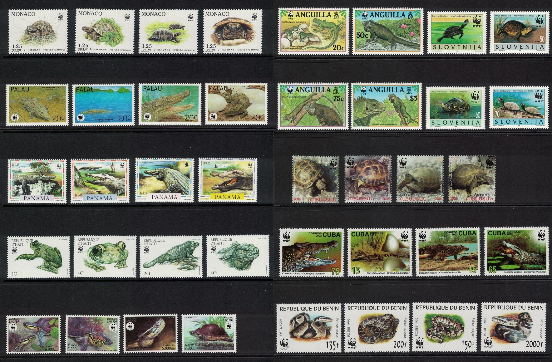 WWF Reptiles and Amphibians Big Collection WWF T5 2000 MNH | Worldwide ...