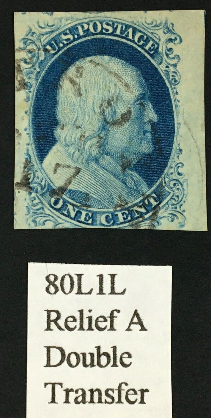 U.S. - 9 - Position 80L1L - Relief A Double Transfer - Fine/Very Fine ...