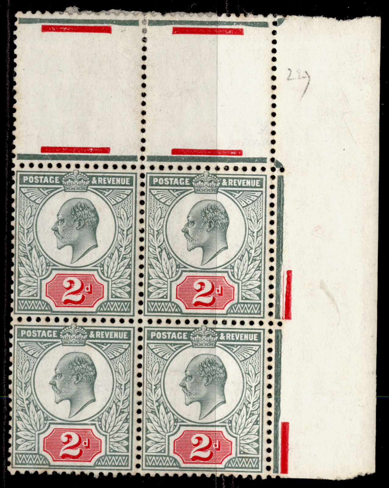 GB EDVII SG227 SPEC M12(1), 2d pale grey-green & carm (C), NH MINT ...