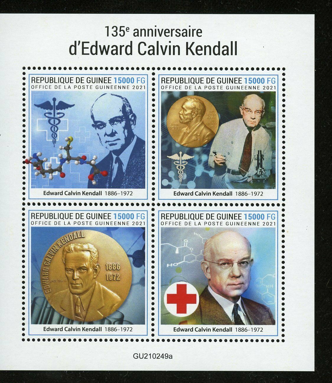 Guinea 2021 135th Birth Anniversary of Edward Kendall Sheet Mint NH | Africa - Guinea, Stamp ...