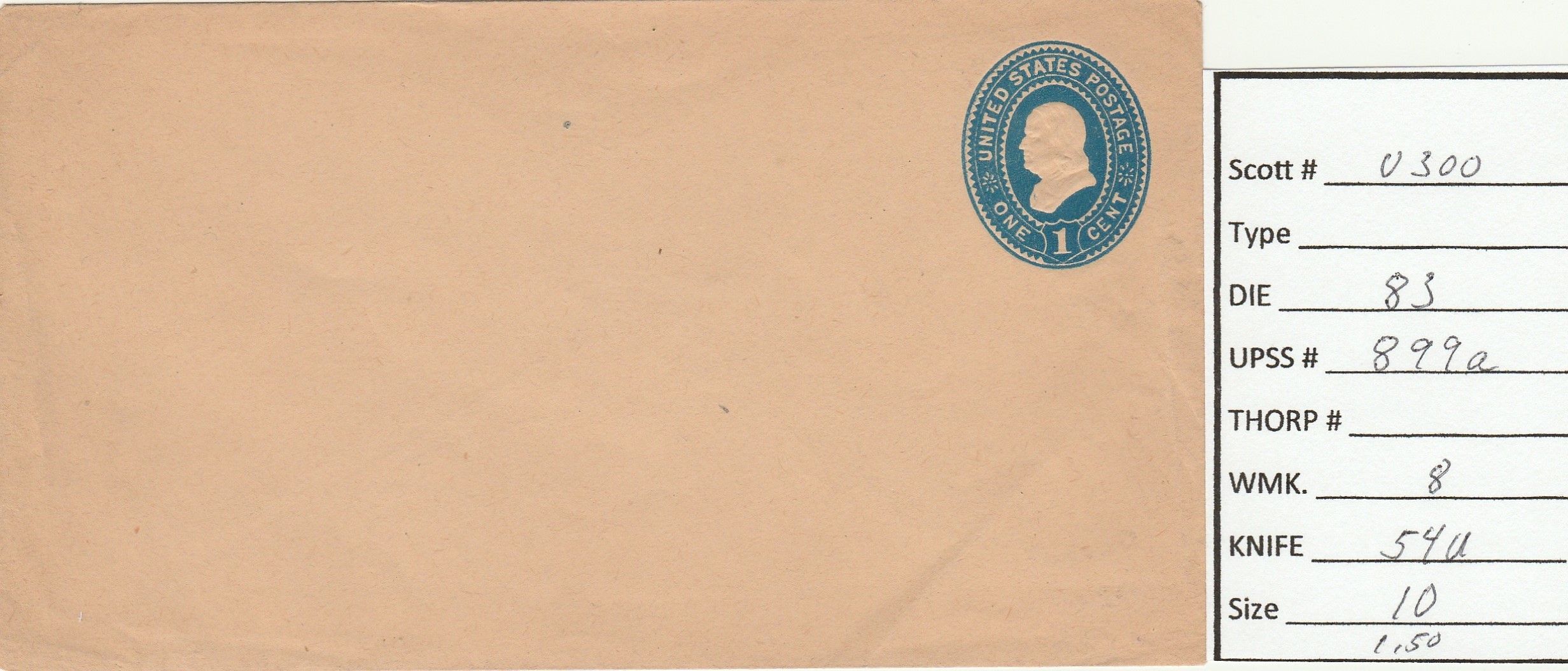 Scott# U300 Die83 UPSS#899a US envelope. | United States, Postal ...