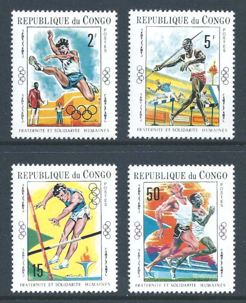 Congo P.R. #Michel 217-20 NH Mexico Olympics | Africa - Congo, Stamp ...