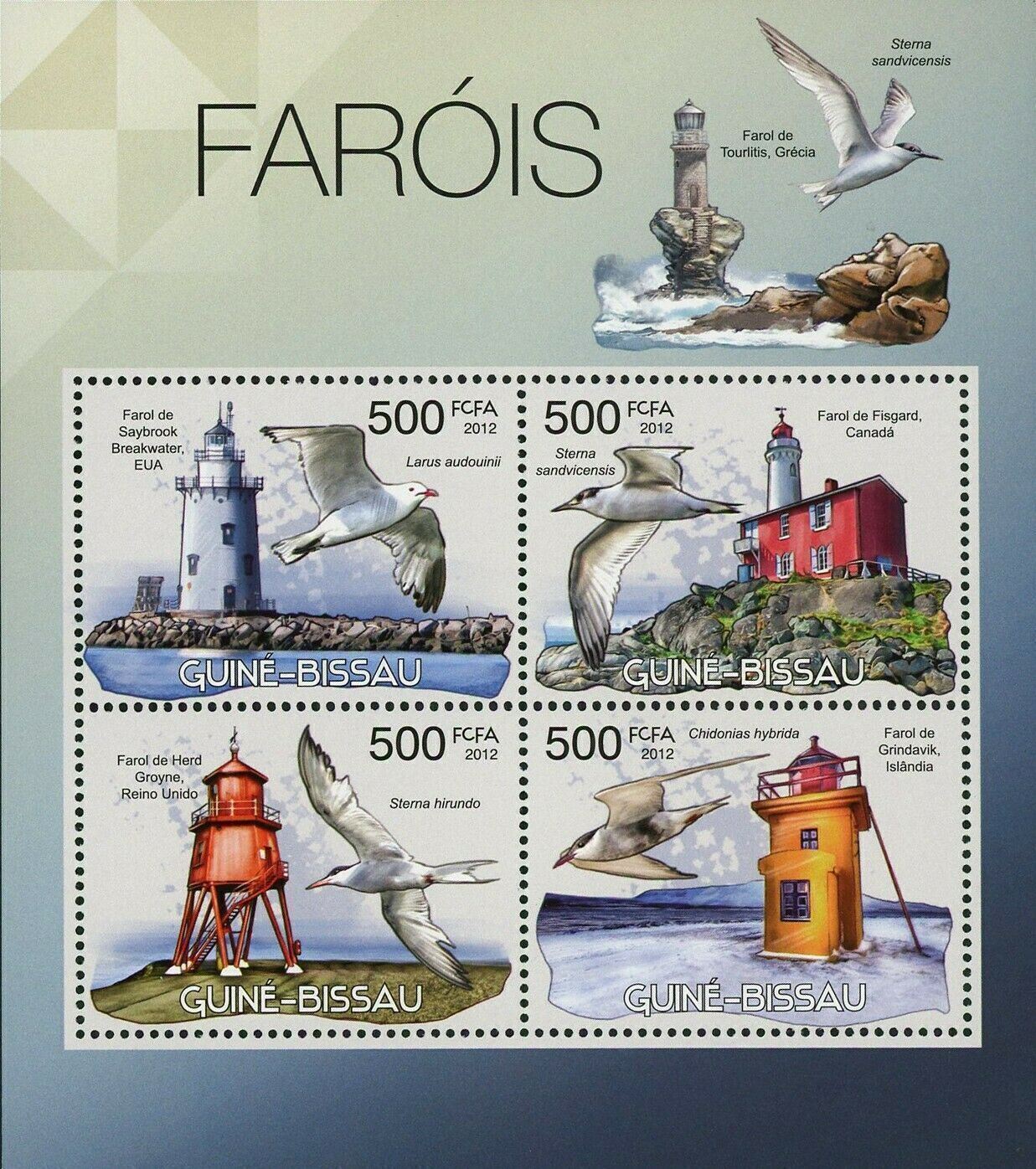 Lighthouses & Birds Stamps Breatwater EUA Larus Audouinii S/S MNH #5852 ...