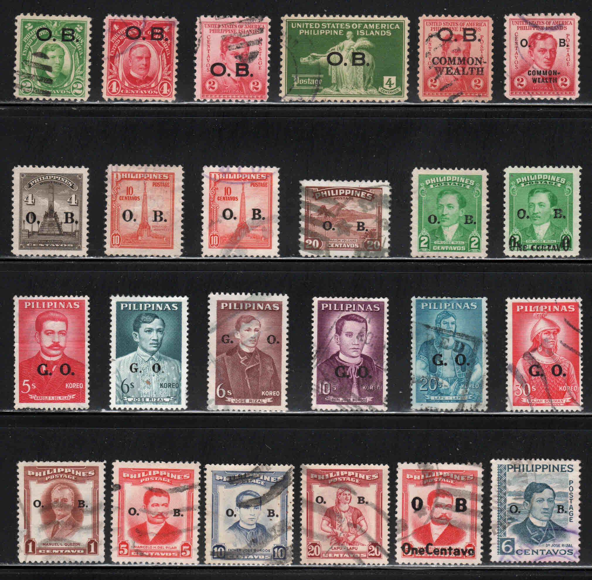 Philippines ~ Group of 24 Different "Official" Stamps ~ MX | Asia ...
