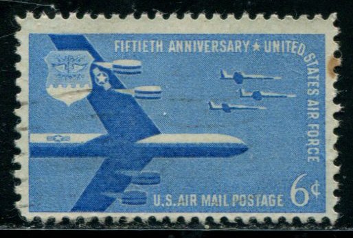 C49 US Airmail 6c Air Force 50th Anniv, used | United States, Air Mail ...