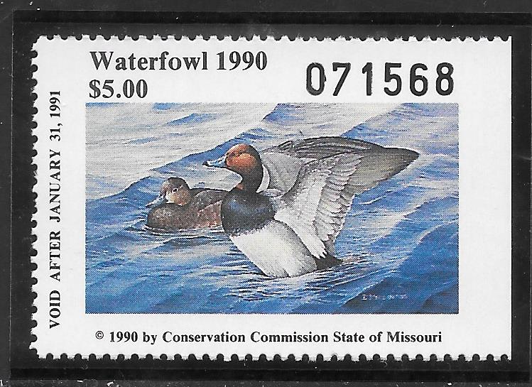 #MO12 MNH Missouri 1990 STATE DUCK STAMP | United States, Duck Stamps ...