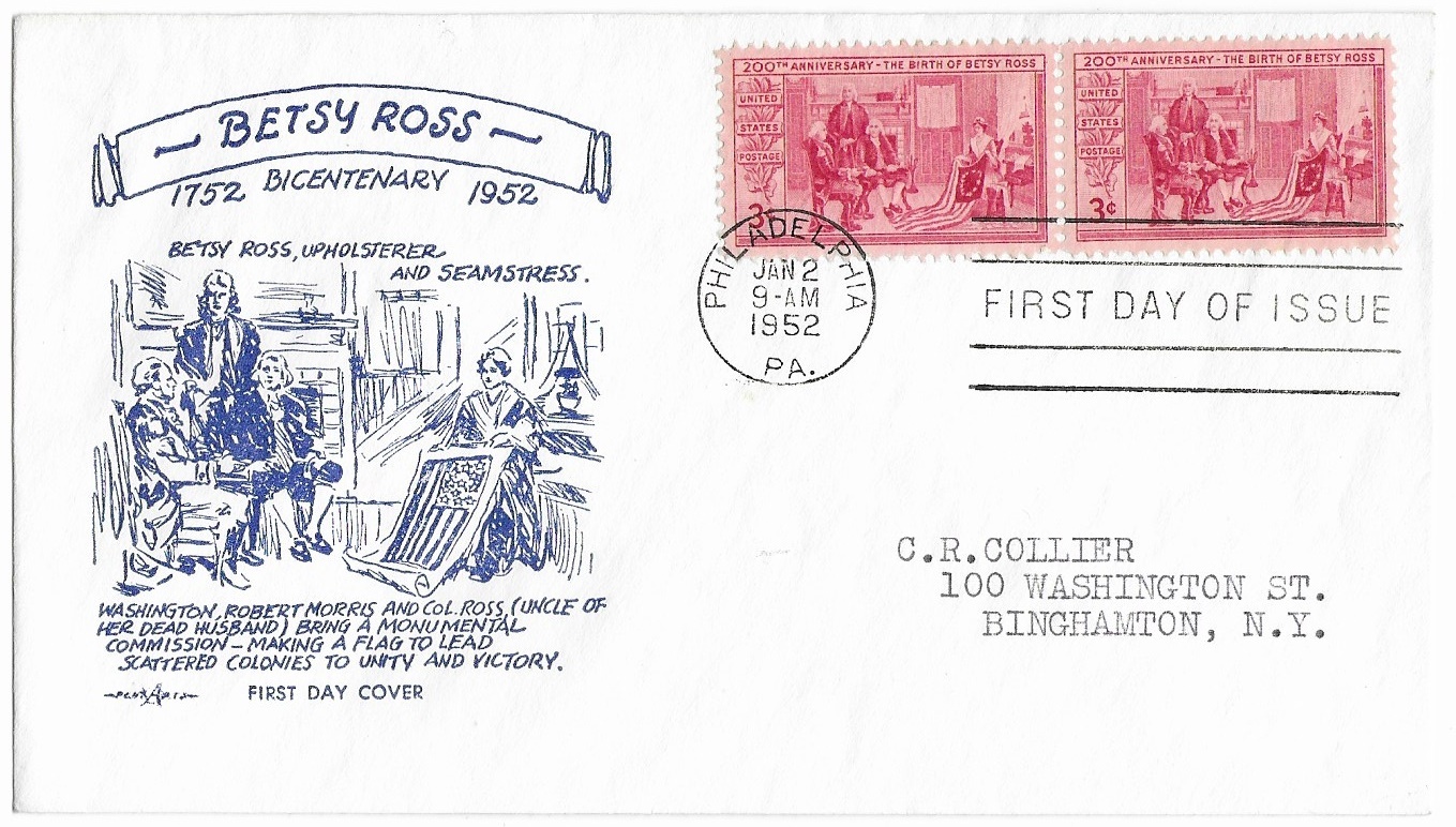1952 FDC, #1004, 3c Betsy Ross, Pent Arts - #2 | United States, General ...