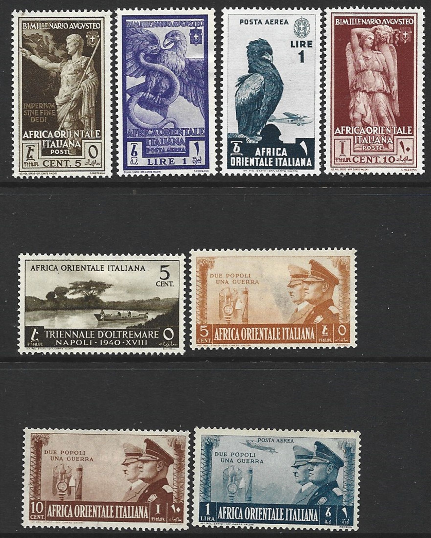 Collection LOT 12025 Italian East Africa 8 MH Stamps 1938+ Cv+$18 ...