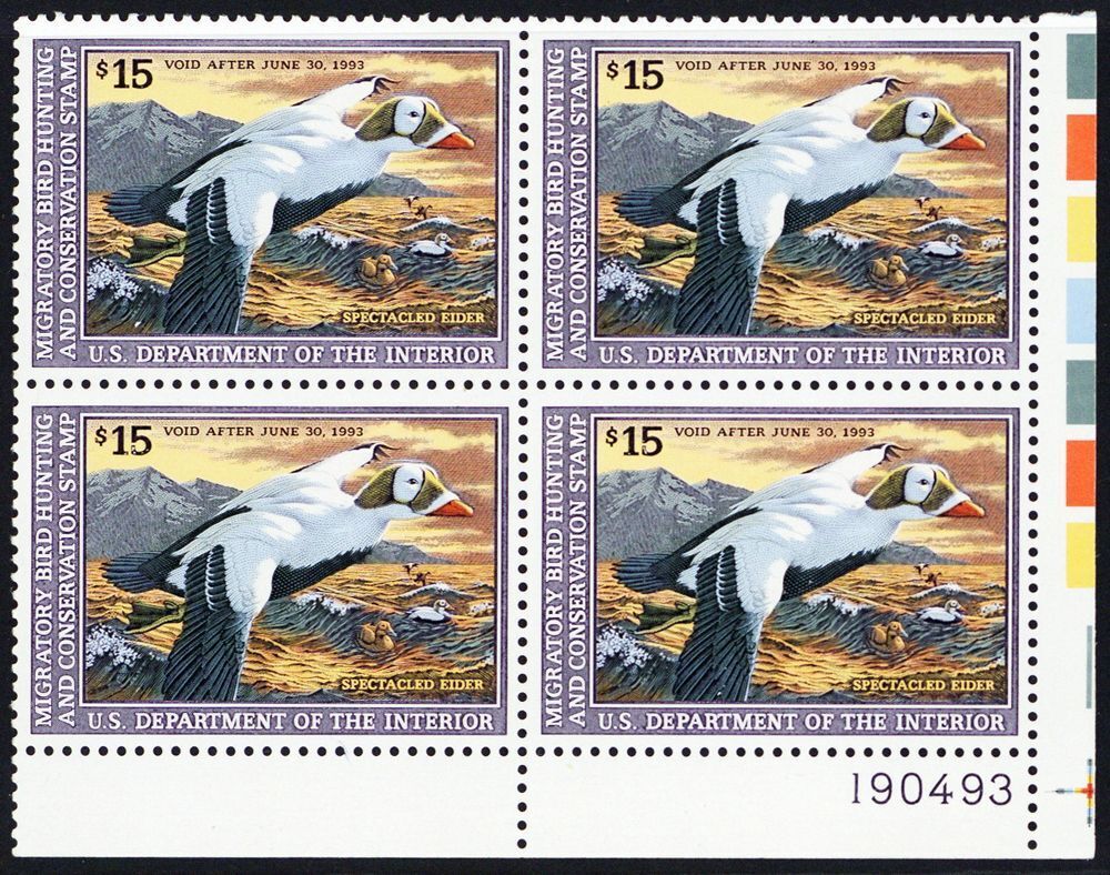 RW59, Mint VF NH $10 Duck Stamp Plate Block of Four Stamps - Face Value ...