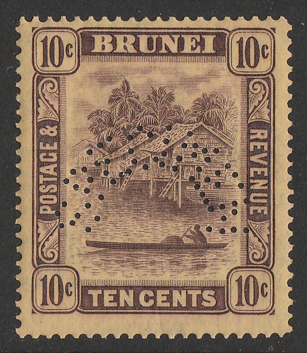 BRUNEI : 1924 View 10c SPECIMEN, wmk script. | Middle East - Brunei ...