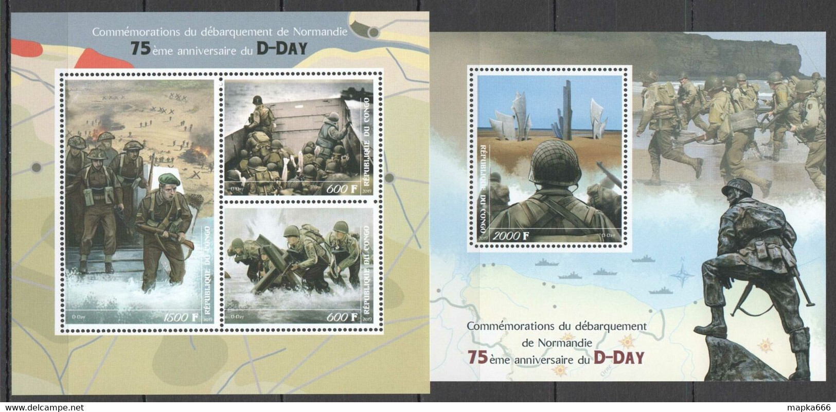 2019 D-Day Normandy 75Th Anniversary World War Ii Wwii 1+1 ** Ja124 ...