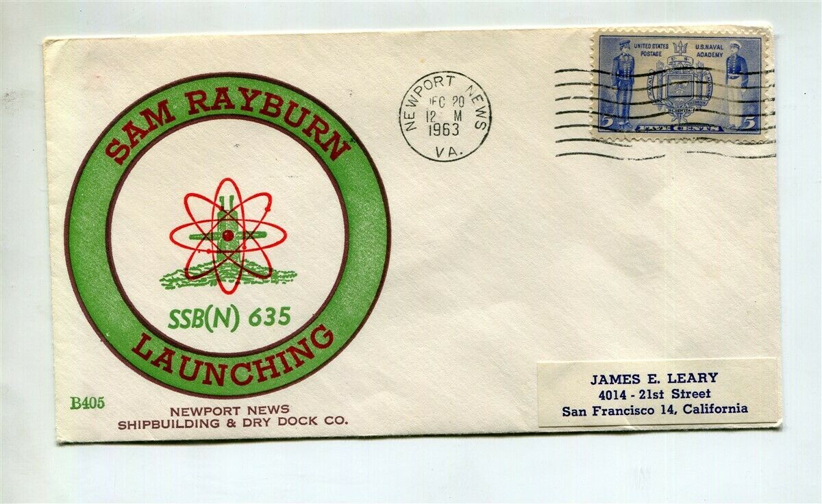 USS SAM RAYBURN SSB(N)635 - US Navy Nuclear Submarine Squad / HipStamp