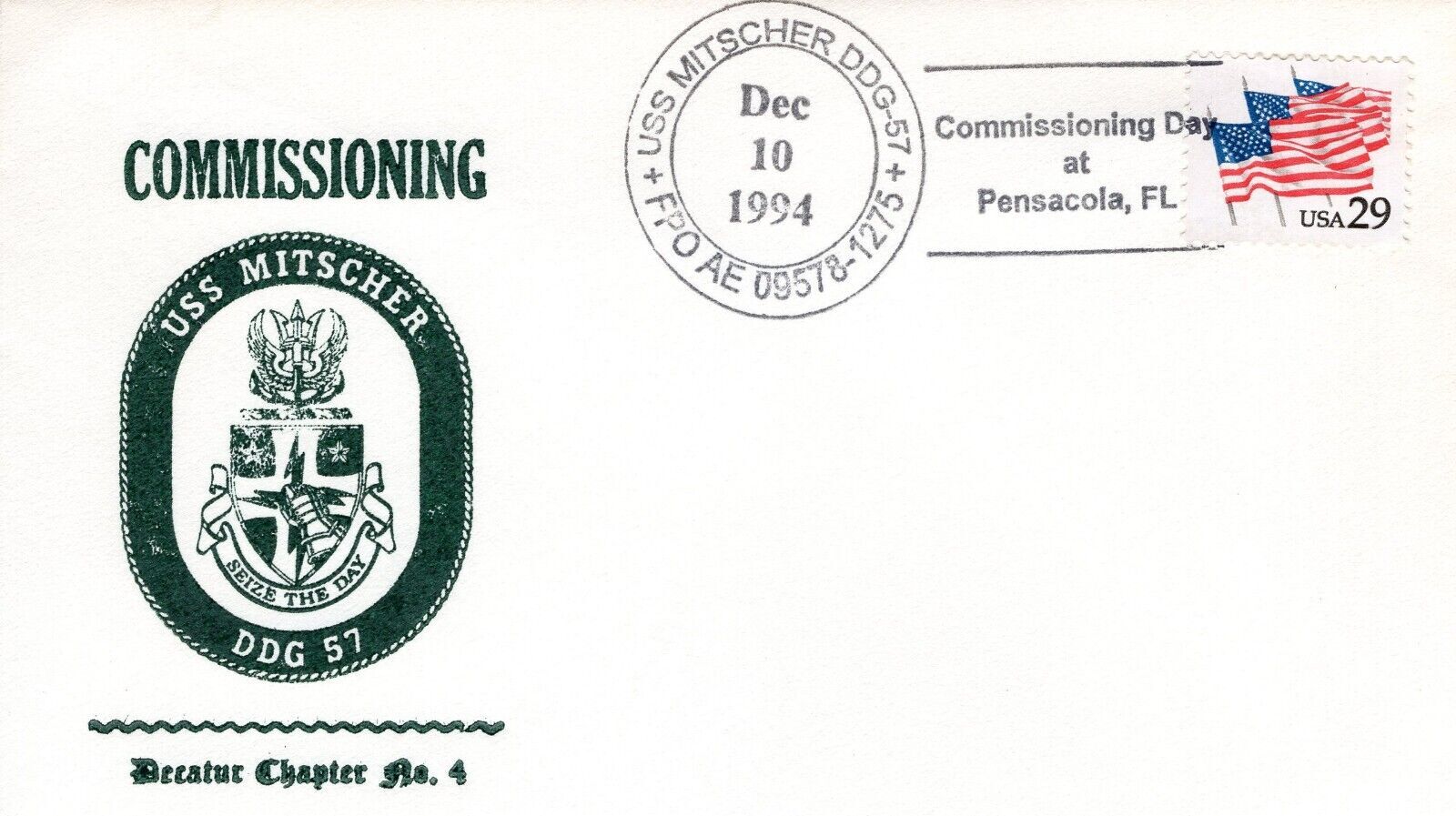 Commissioning, USS Mitscher DDG 57 1994 Fdc15856 | United States, Stamp ...
