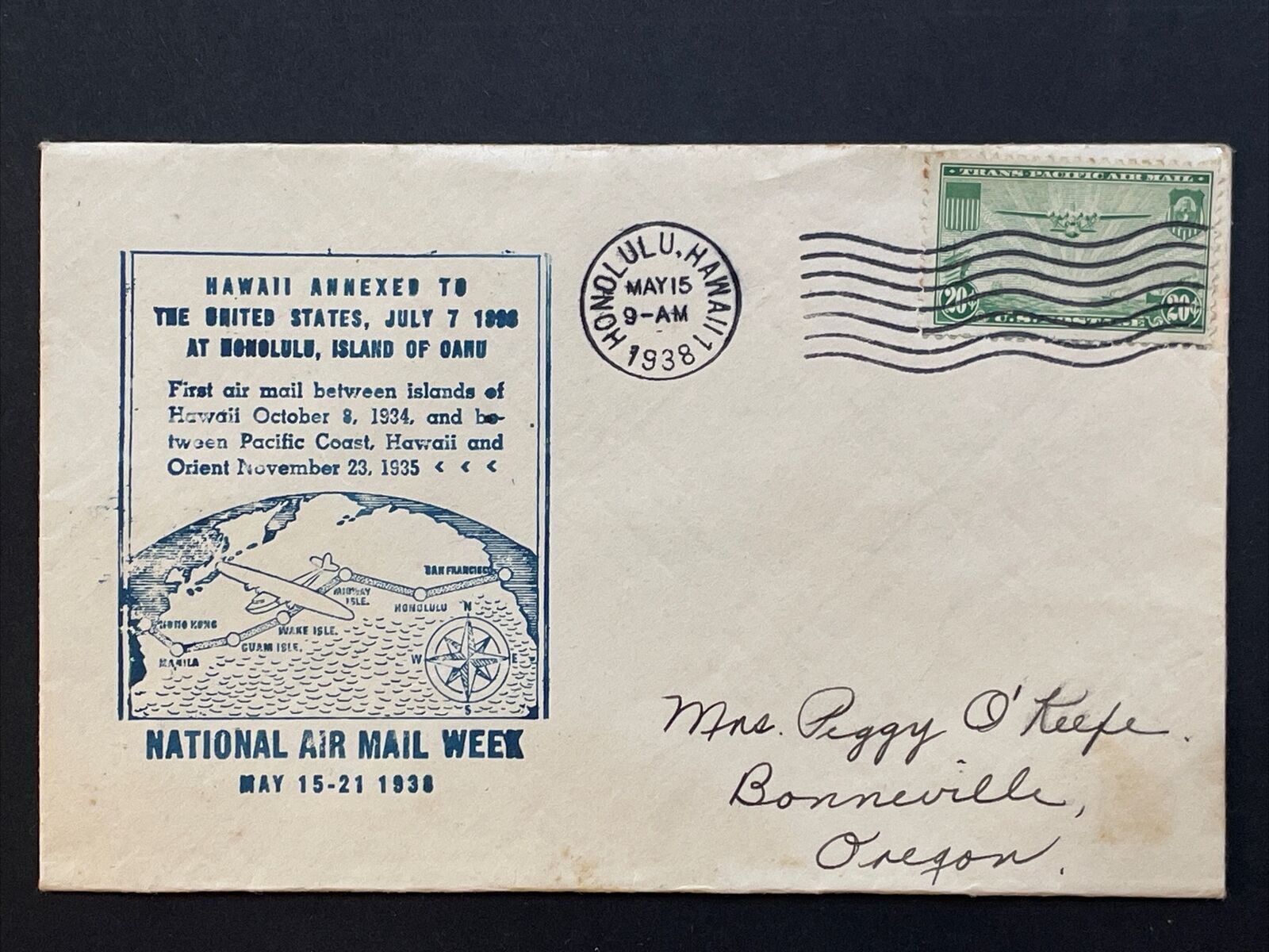 1938 National Air Mail Week (NAMW), Honolulu, Hi | United States, Stamp ...