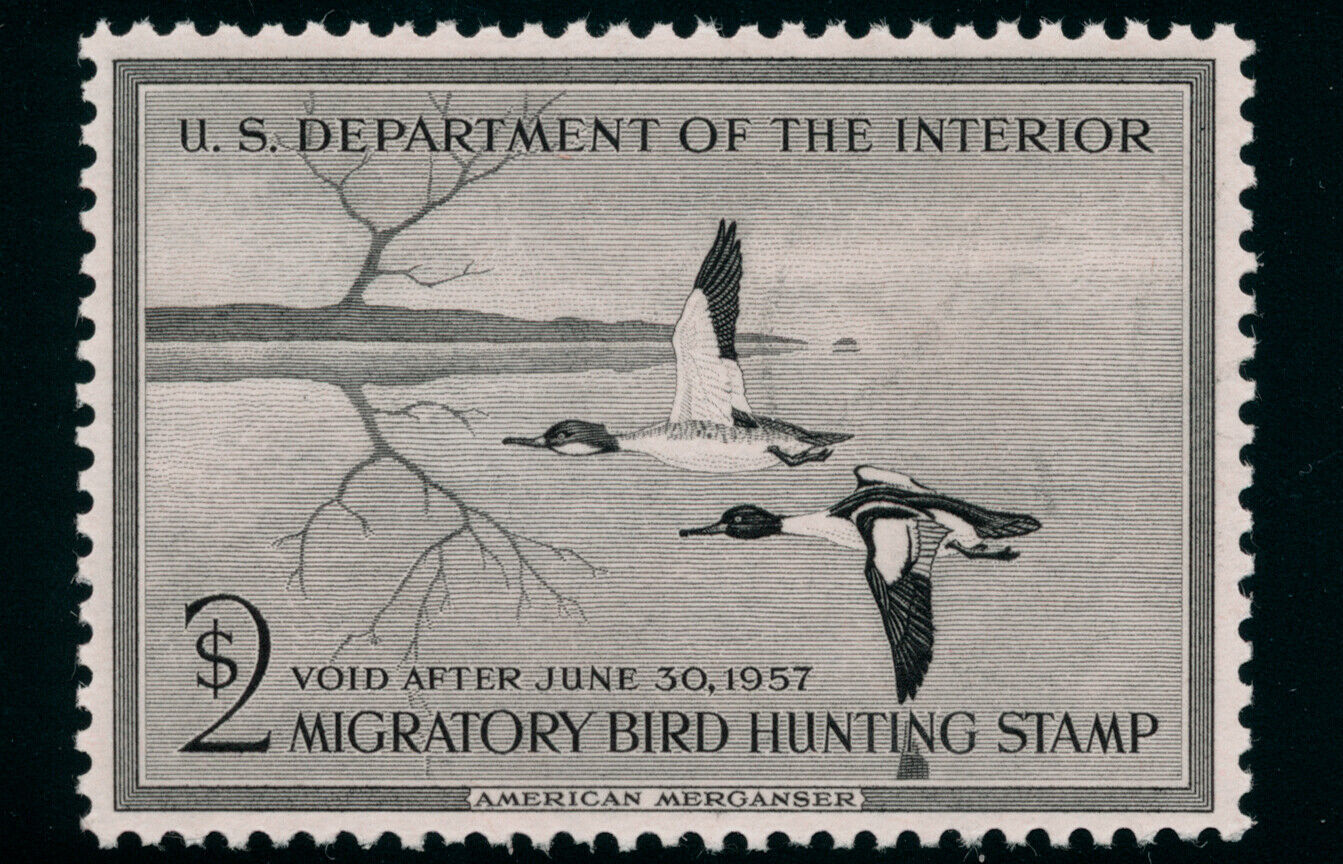 US RW23 $2 1956 Hunting Permit Stamp American Merganser VF-XF NH ...