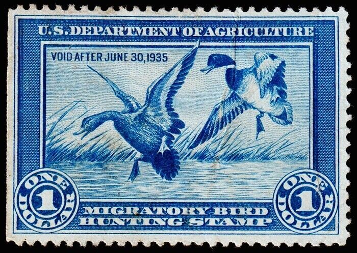 United States Hunting Permit Stamp Scott RW1 (1934) Used F-VF, CV $175. ...