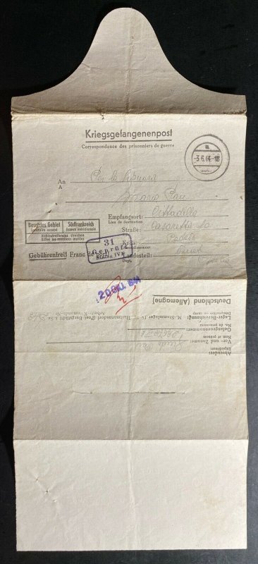 1943 Germany Stalag 4F POW Prisoner of War letter Cover To Padova Italy ...