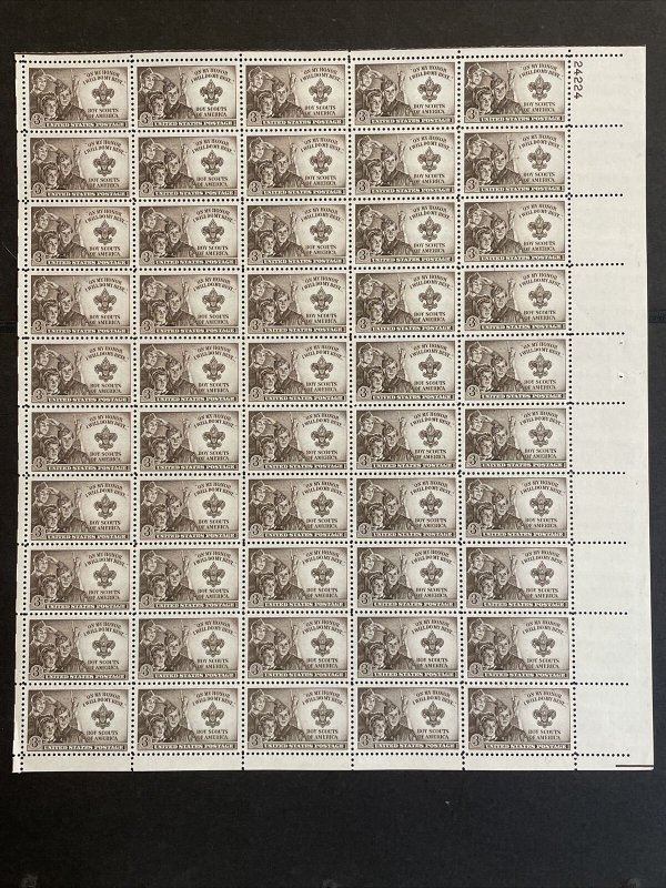 1950 sheet of postage stamps - Boy Scouts, Sc# 995 | United States ...