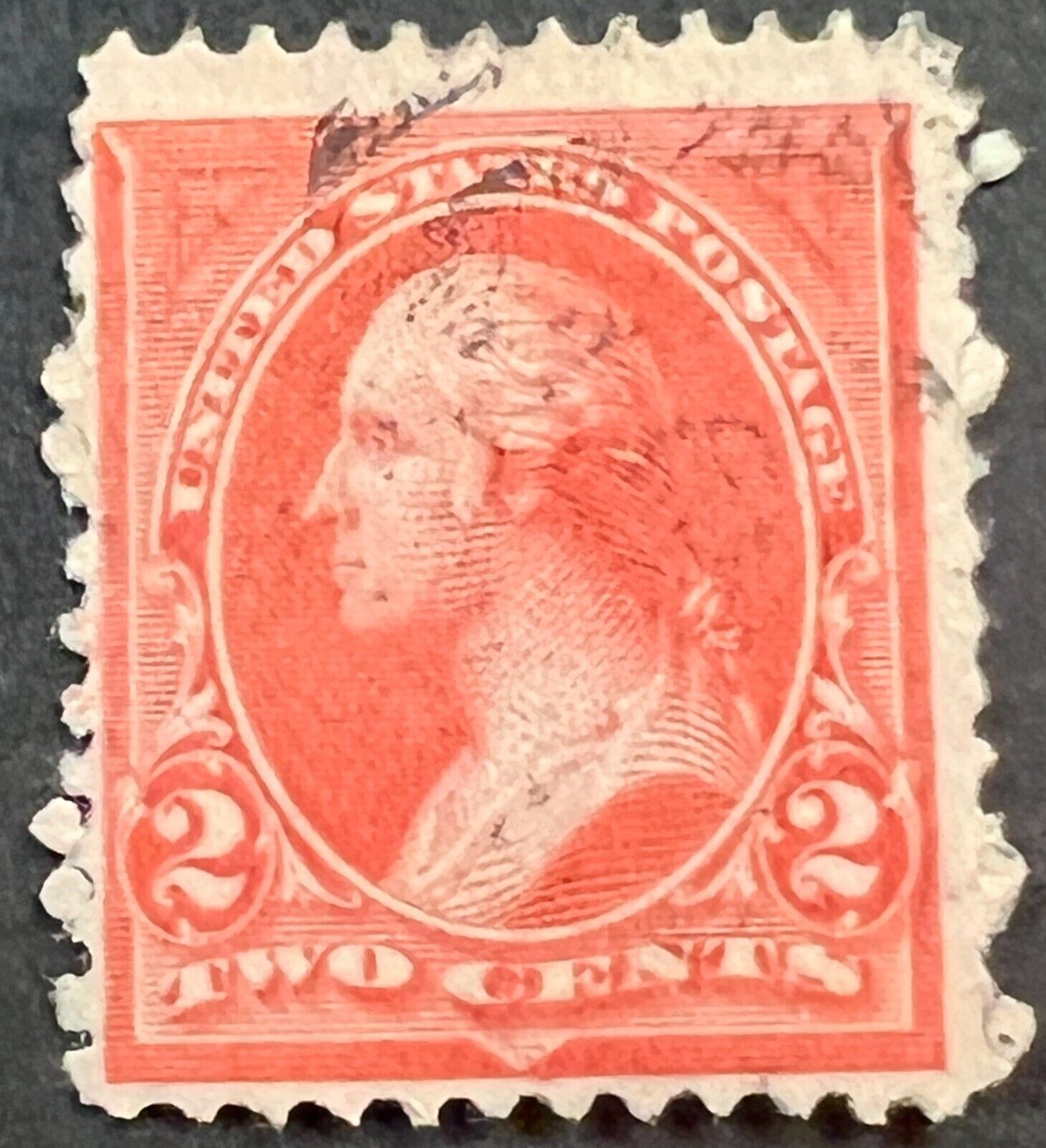 Scott#: 250 - George Washington, Type I 2¢ BEP 1894 unwmk used single ...