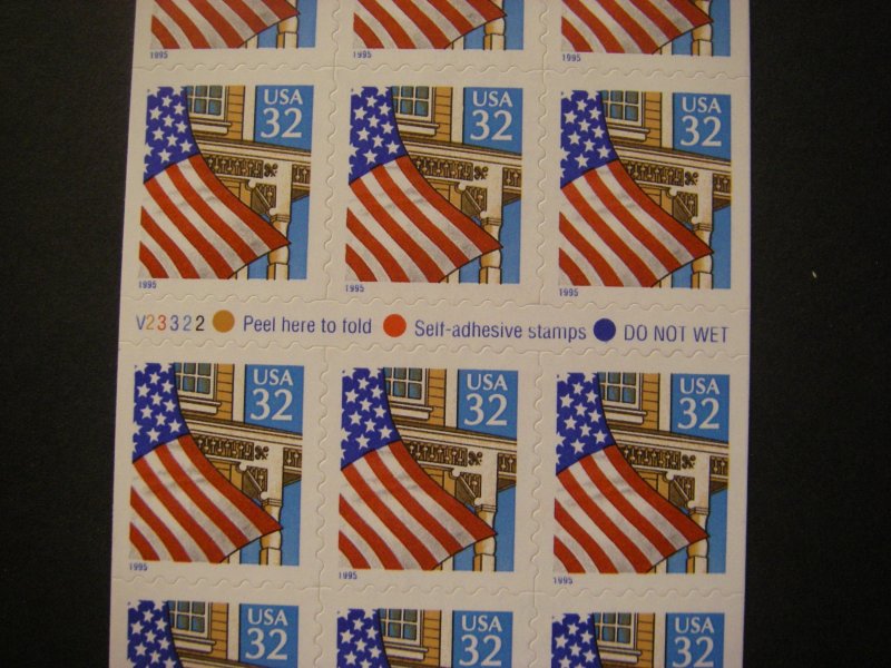 Scott 2920a, 32c Flag over Porch, Booklet pane of 20 #V23322, Type C ...