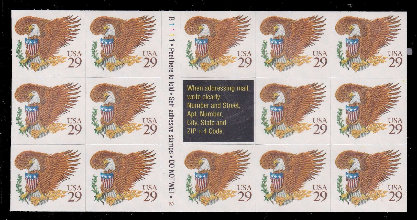 US 2595, MNH Booklet Pane of 17 - Left Edge Trimmed Off | United States ...