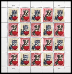 US 5754-5755 5755b Love Kitty & Puppy forever sheet (20 stamps) MNH ...