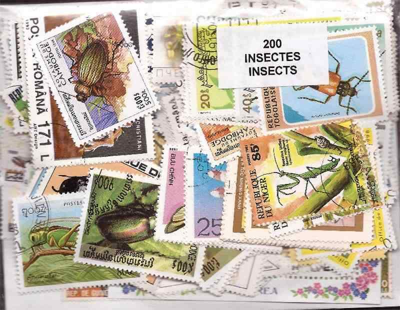 Insects - Collection of 200 Different Stamps | Worldwide - Other, Stamp ...