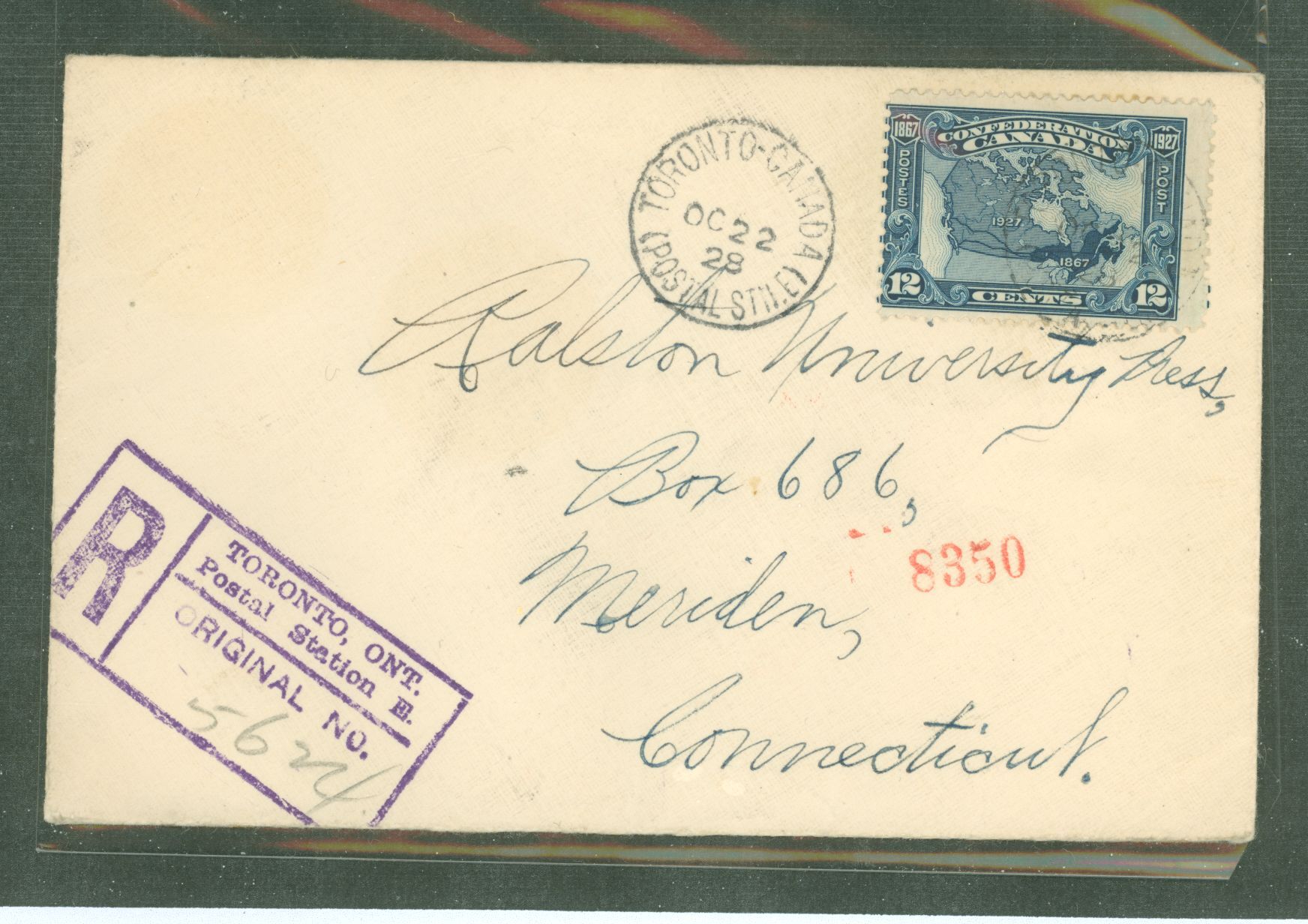 Canada 145 12c Map of Canada franking this October 1928 cover ...