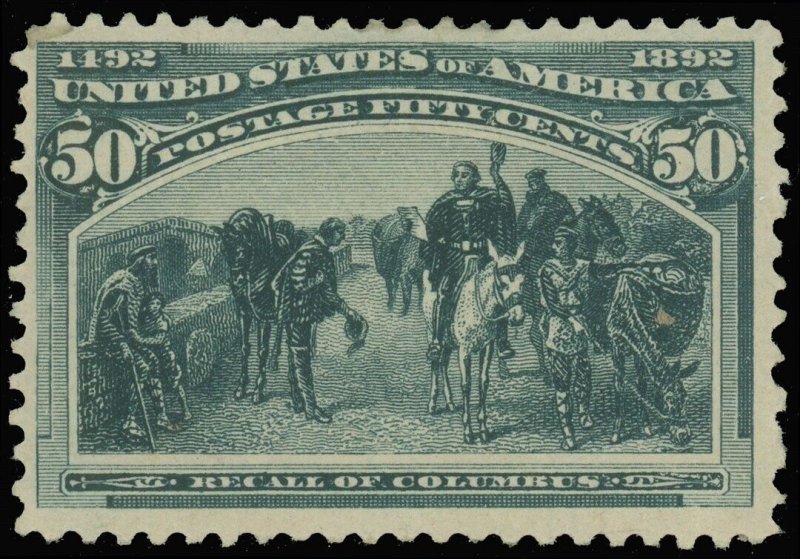 Scott #240 High Value Columbian Issue, Mint-Fine-OG-Hinged, SCV $450.00 ...