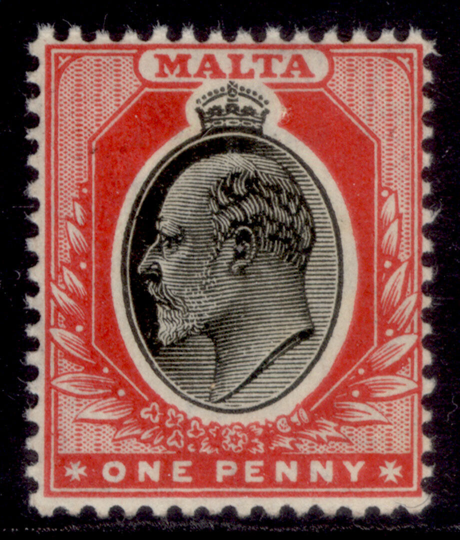 MALTA EDVII SG48, 1d black & red, NH MINT. Cat £26. | Europe - Malta ...