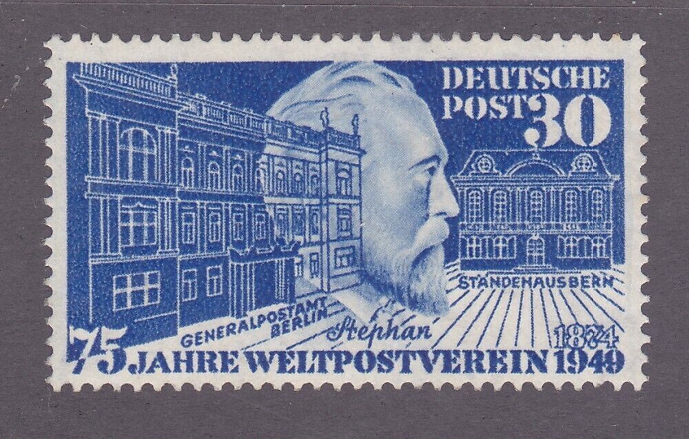 Germany 669 MNH OG 1949 30pf Heinrich von Stephan 75th UPU Anniversary ...