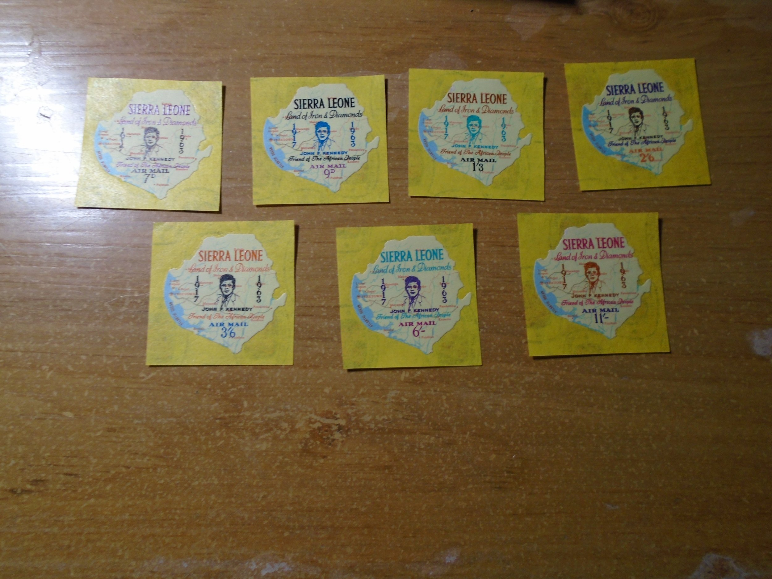 Sierra Leone # C21-27 J F Kennedy Map Sierra Peelable paper | Africa ...