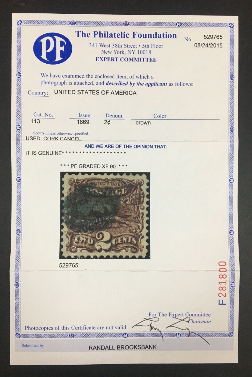 US Stamps #113 Used PF Graded Cert Xf-90 LOT #85903 | United States ...