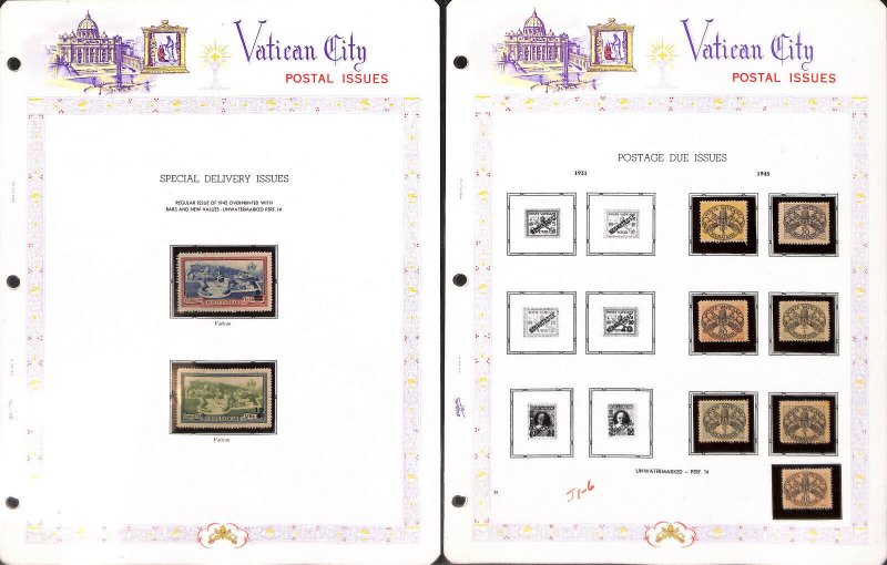 Vatican City Stamp Collection In White Ace Album, 1929-1954, Loaded ...