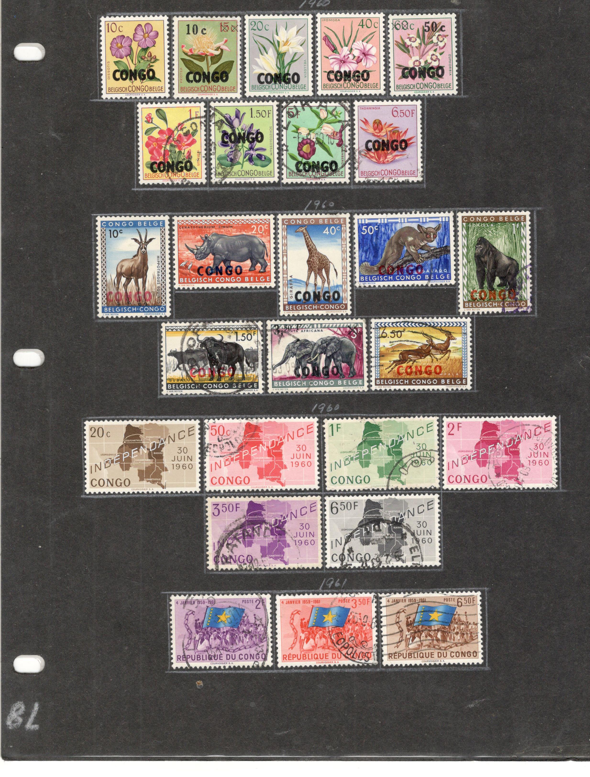 Congo Collection on Stock Sheet Mint/Used | Africa - Congo, Stamp ...