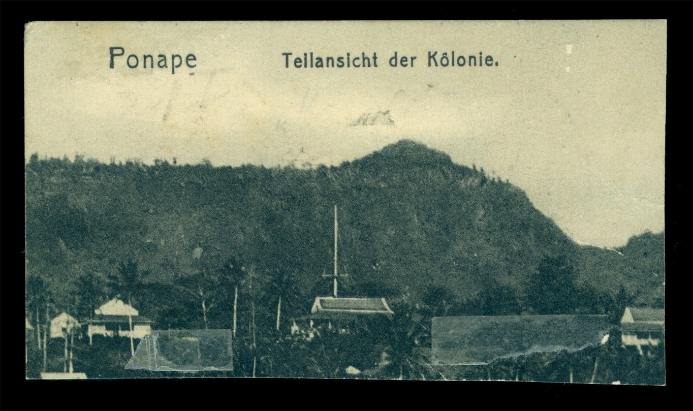 German CAROLINE ISLANDS 1910 PONAPE Prov. 5pf/3pf - INVERTED Surch. Sc ...