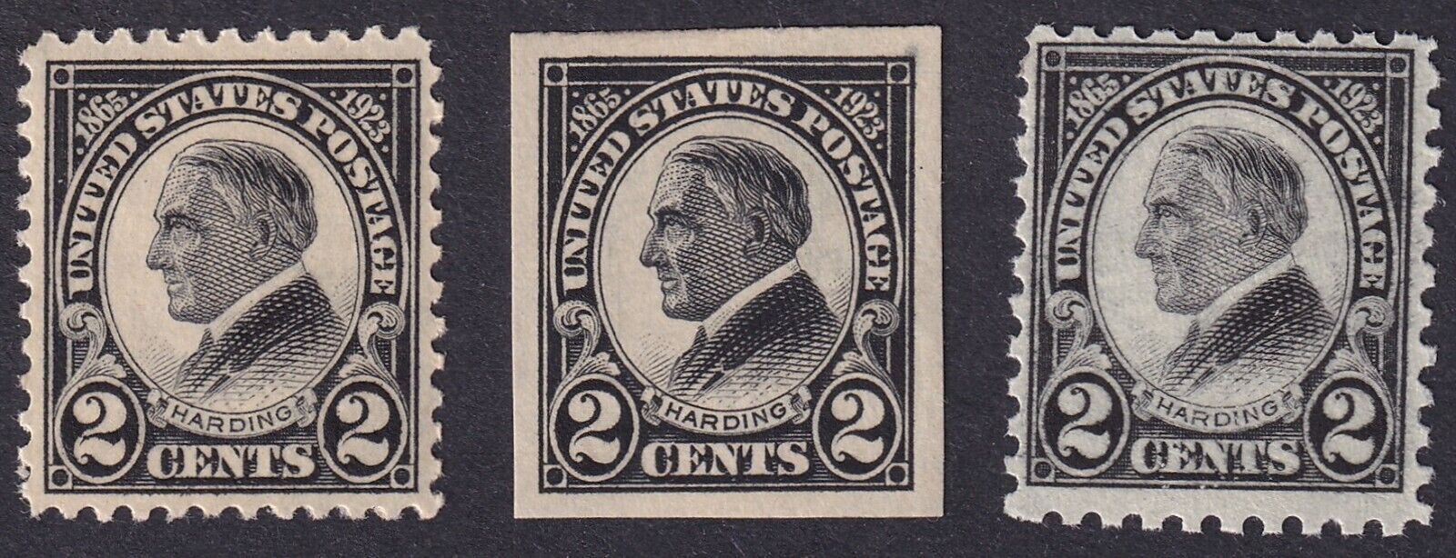 Matt's Stamps Scott #610-#612, 2-Cent Warren G. Harding Issues, MNH/MH ...