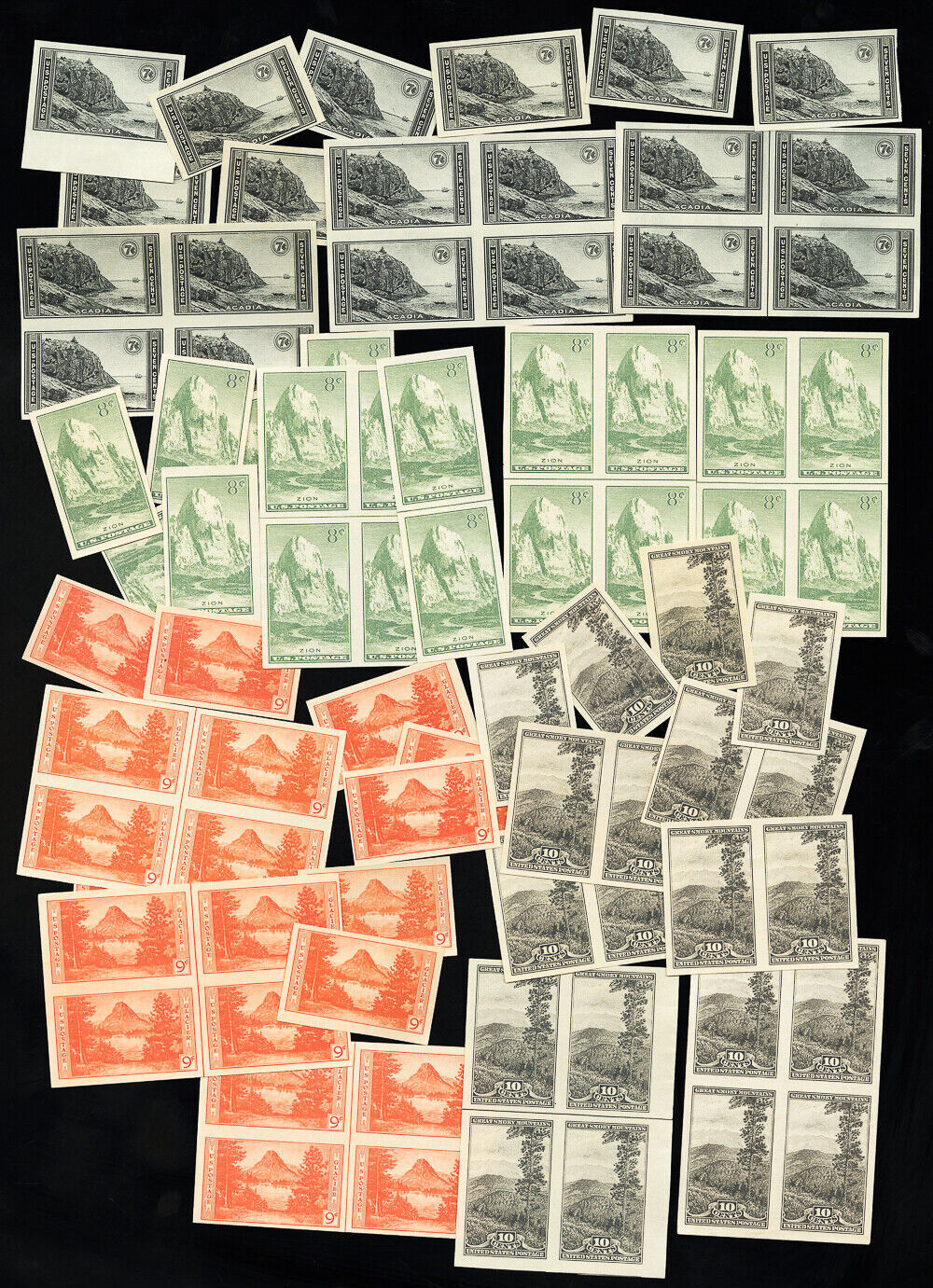 US Stamps # 756-65 MNH VF Lot Of 20 Sets Blocks And Pairs Scott Value ...