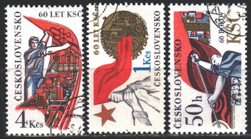 Czechoslovakia. 1981. 2614-16. 60 years of the Communist Party of ...