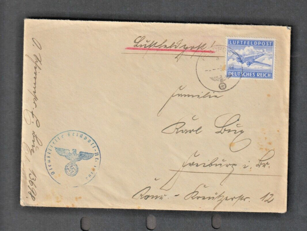 Germany Third Reich 1942 Censored Military Feldpost Cover Scott # M1 ...