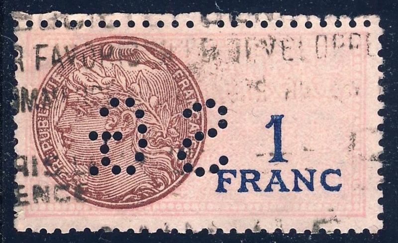 FRANCE - 1939 Timbre Fiscal Yv. n°118 Perforé SG. (Ancoper SG 102 ...