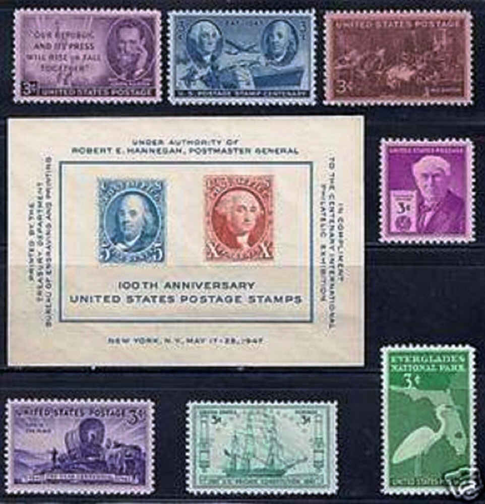 PCBstamps US 1947 Commemoratives Year Set #945-#952, (8) | United ...