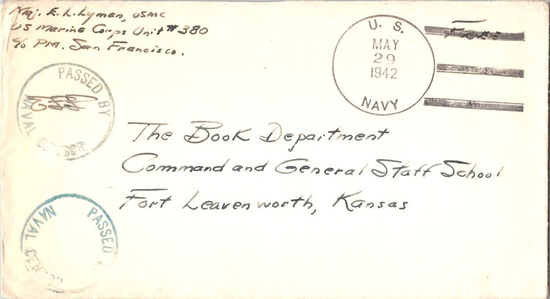 United States Marine Corps Soldier's Free Mail 1942 U.S. Navy, USMC ...