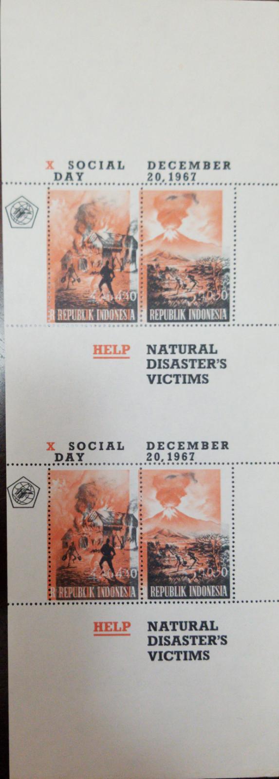 O) 1967 Indonesia, Proof, Surtax Victims Natural Disasters, Fire ...