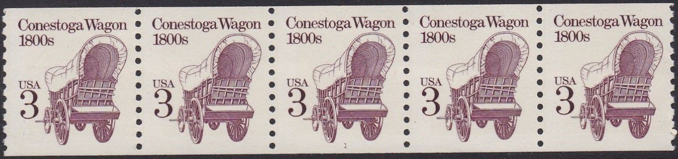 2252 Conestoga Wagon PNC Plate #1 Dull Gum MNH | United States, General ...