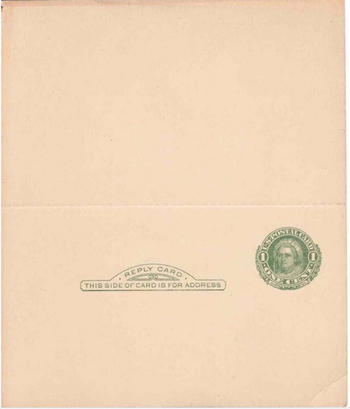 USA 1911 Sc UY6 Washington Paid Reply Postal Card Unused & Unsevered ...