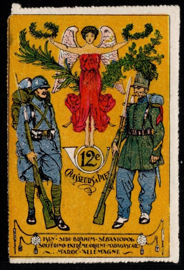 1914 WW One France Delandre Poster Stamp 12th French Light Infantry ...