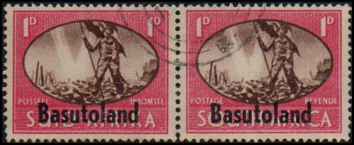 Basutoland 29 - Used - 1p Victory Issue (Pair) (1945) (cv $0.90 ...
