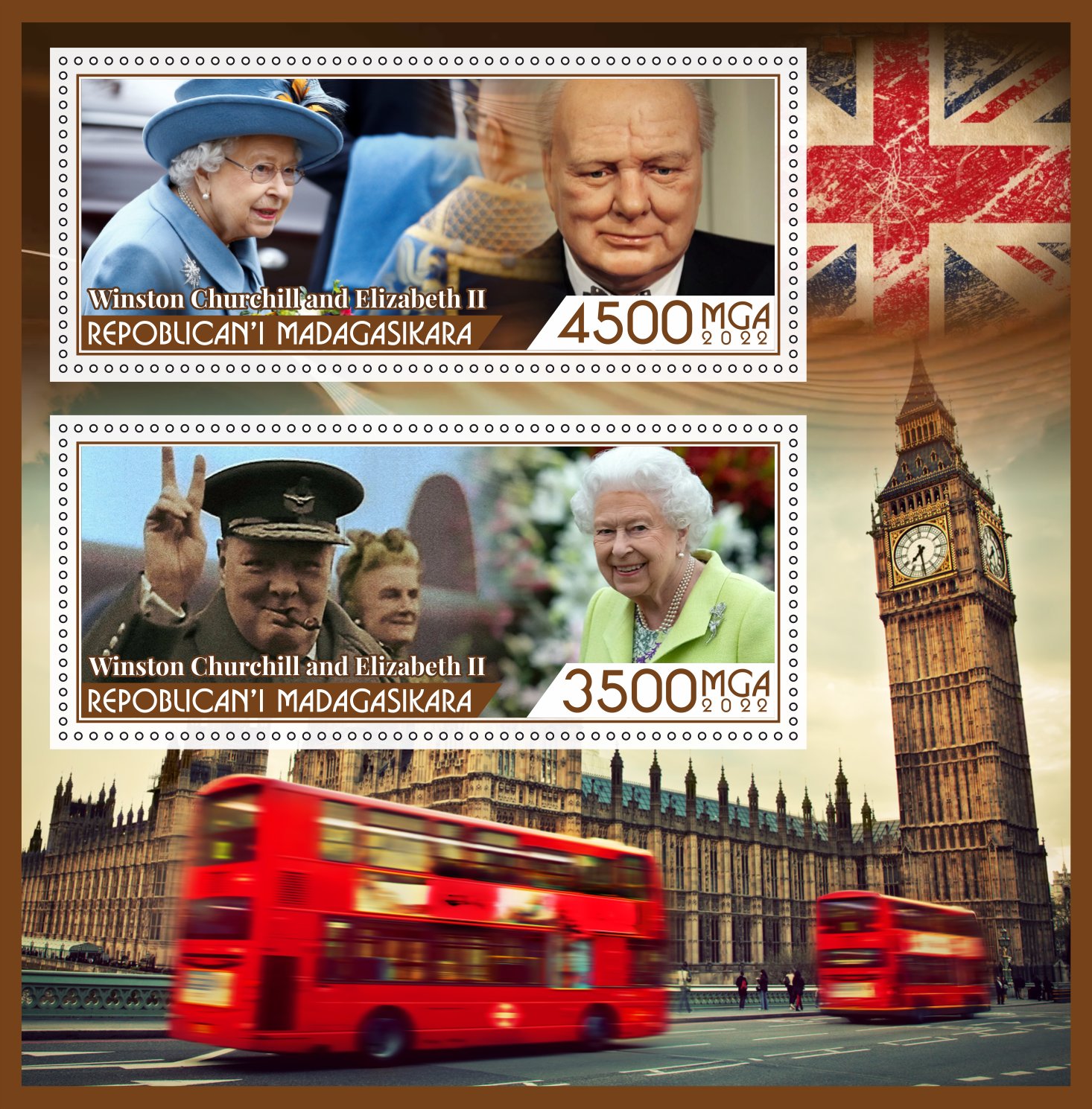 Stamps. Famous People,Winston Churchill 2022 year 1+1 sheets | Africa ...